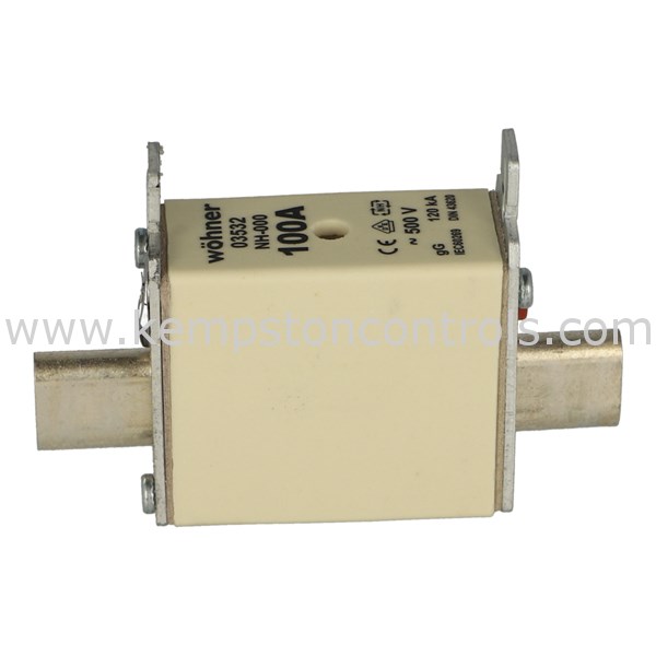 Wohner 03532 WOHNER FUSE, 100A, NH000, GL/GG, 500V | Kempston Controls