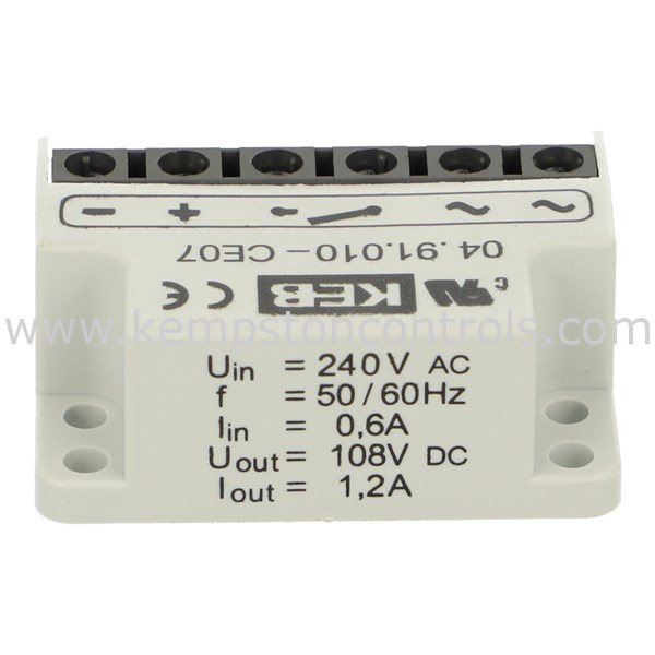 KEB 04.91.010-CE07 KEB HALF WAVE RECTIFIER, UX0.45, DC SWITCHING, 240V ...