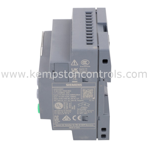 Siemens 6ED1052-1FB08-0BA2 SIEMENS LOGO! 230RCE,LOGIC MODULE, DISPLAY POWER SUPPLY / I/O: 115 V ...