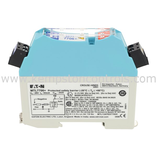 Eaton MTL MTL7706+ CROUSE HINDS SAFETY BARRIER, DIN RAIL MOUNT ...