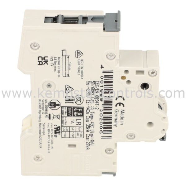 Siemens 5SY4106-8 SIEMENS MINIATURE CIRCUIT BREAKER 230/400V, 10KA, 1 ...