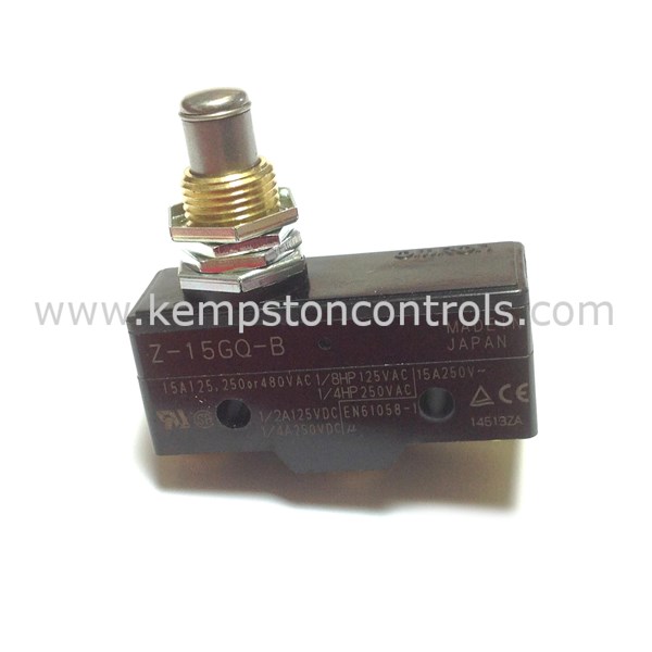 Omron Z-15GQ-B BASIC SWITCH PANEL MOUNT PLUNGER SPDT 15A | Kempston Controls