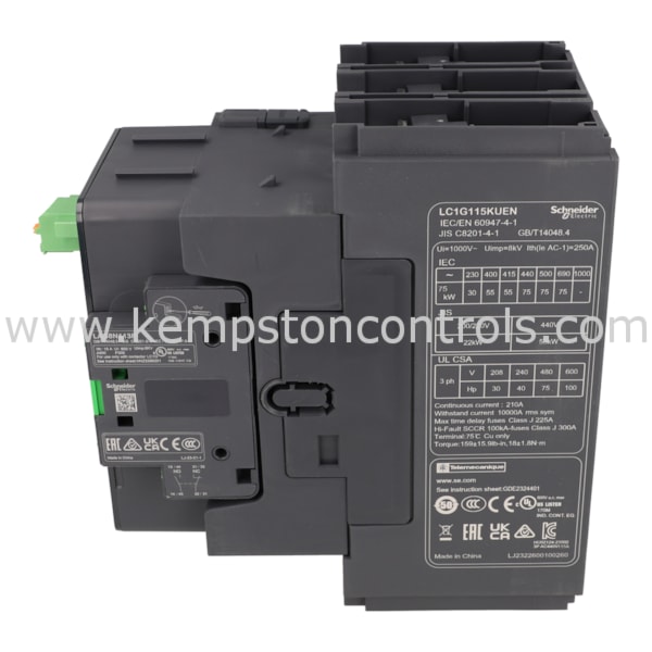 Schneider LC1G115KUEN SCHNEIDER CONTACTOR HIGH POWER TESYS GIGA 3 POLE ...