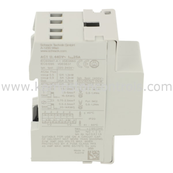 Schrack BZ326461 SCHRACK MODULAR CONTACTOR 25A, 4 NO, 230V AC, 2MW ...