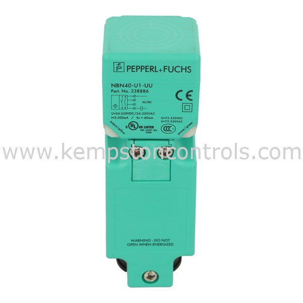 Pepperl + Fuchs NBN40-U1-UU P+F INDUCTIVE SENSOR, 40X40X118MM, 40MM RANGE NON FLUSH, 2-WIRE AC ...