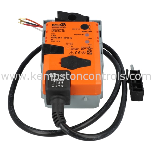 Belimo LRQ24A-SR BELIMO VERY FAST RUNNING ROTARY ACTUATOR, 4NM, AC/DC24V, 2-10V,9S, IP54, 1M ...