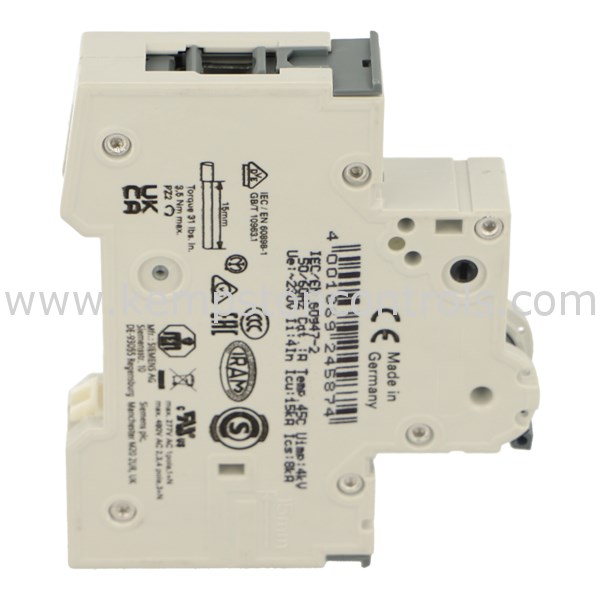 Siemens 5SY6110-6 MINIATURE CIRCUIT BREAKER 230/400 V 6KA, 1-POLE, B ...