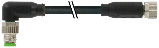 MURR 7000-88061-6500120 MURR M8 MALE 90° / M8 FEMALE 0° A-COD. PUR 3X0 ...