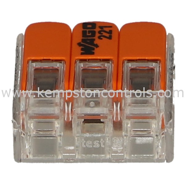 WAGO 221-413 WAGO 4MM² COMPACT SPLICING CONNECTORS, 3-CONDUCTOR ...