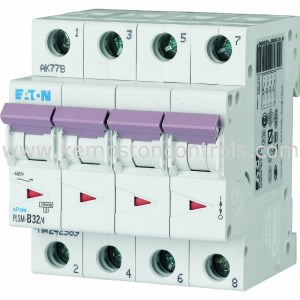 Eaton Moeller PLSM-C32/4-MW MOELLER MCB 32A 10KA TYPE C 4P | Kempston Controls