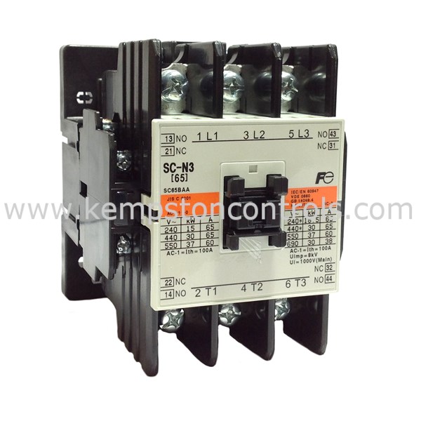 Fuji SCN3/1 SC-N3 AC100/110V CONTACTOR 2N/O+2N/C AUX (30KW AC3 380/440V ...