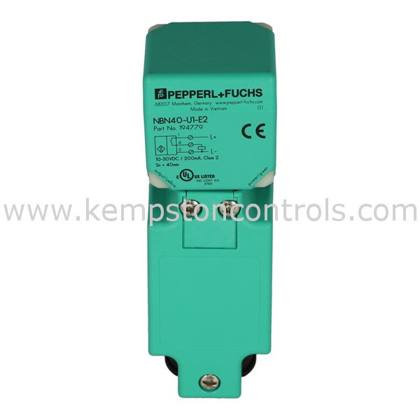 Pepperl + Fuchs NBN40-U1-E2 P+F INDUCTIVE SENSOR, 40X40X118MM, 40MM RANGE NON FLUSH, PNP NO, M20 ...