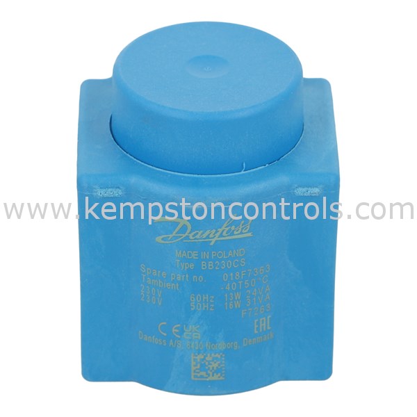 Danfoss 018F7363 DANFOSS SOLENOID COIL, TYPE BB230CS, 230VAC | Kempston ...