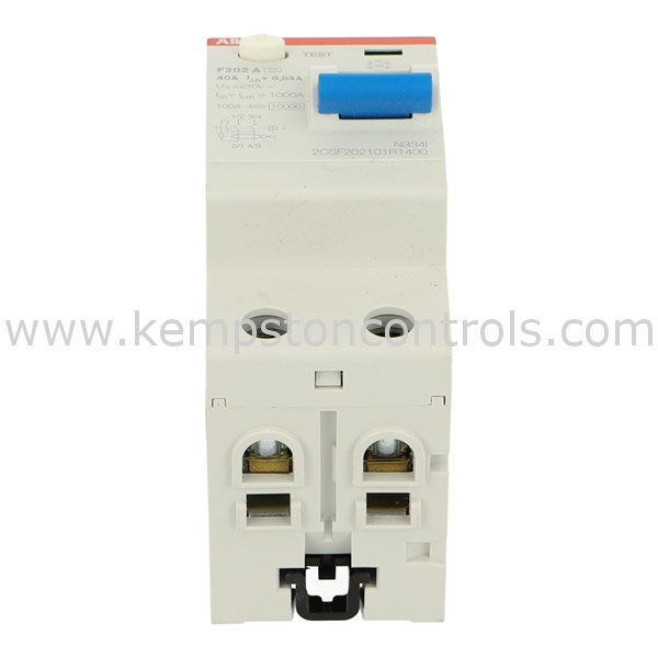 ABB 2CSF202101R1400 ABB F202A-40/0.03 2P RCD 40A 30MA, TYPE A | Kempston Controls