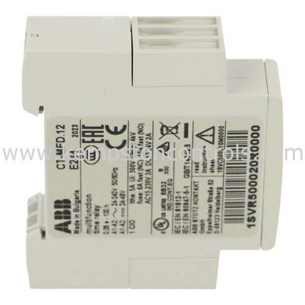 ABB 1SVR500020R0000 ABB TIME RELAY, 0.05S-100H, 24-240VAC, MULTIFUNCTION, 1C/O, SCREW TERMINALS ...