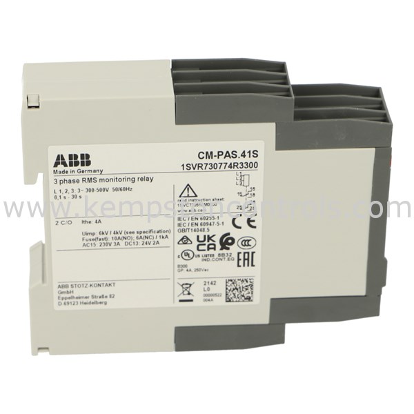 ABB 1SVR730774R3300 ABB 3PHASE MONITORING RELAY FOR PHASE UNBALANCE 3X300-500VAC | Kempston Controls