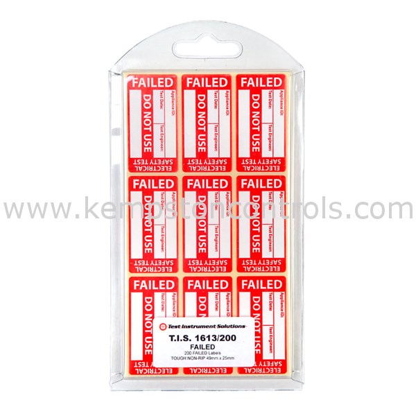 T.I.S. TIS 1613-200 T.I.S. FAIL LABEL STICKERS PER 200 | Kempston Controls