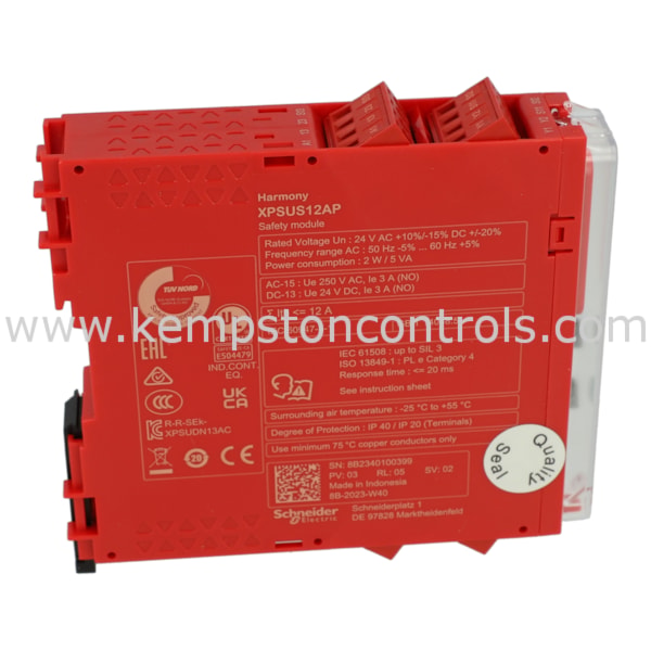 Schneider XPSUS12AP SCHNEIDER SAFETY MODULE, CAT.4, FEATURES 2*XPSUAF ...