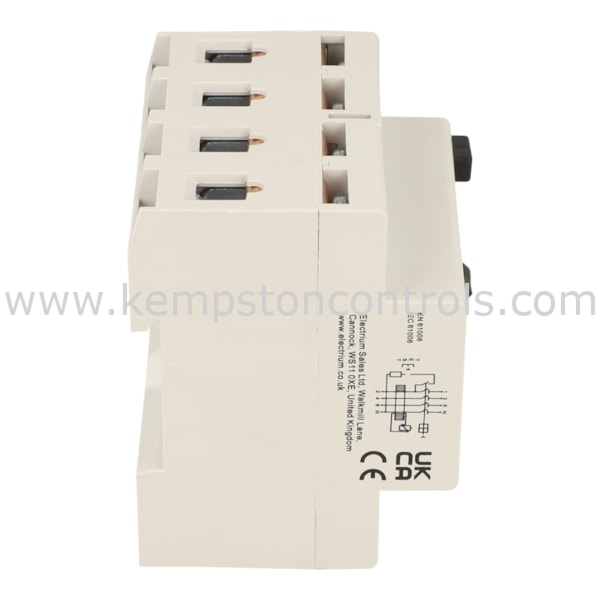 Wylex WRDS40/4 WYLEX RCD DP CLASS A, 4 POLE, 40A, 30MA, 230V, DIN RAIL MOUNT | Kempston Controls