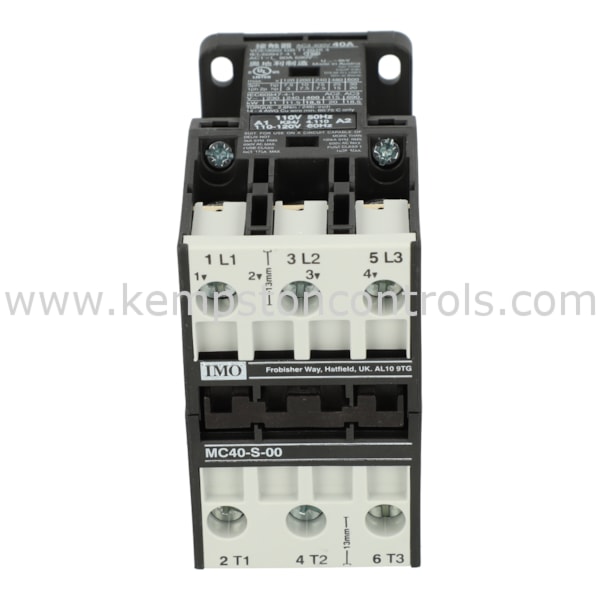 IMO MC40-S-00110 IMO CONTACTOR 3 POLE OPEN 18.5KW40A AC3, 110V AC COILOVERLOAD = MCOR-2 ...