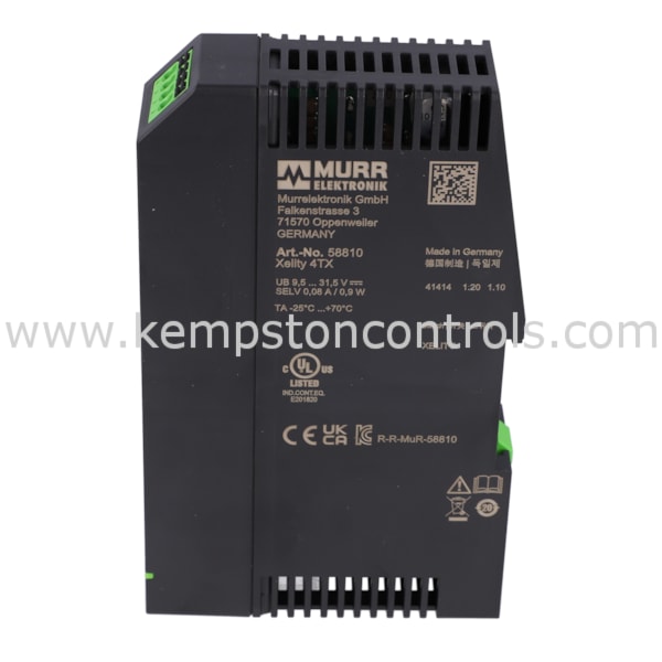 MURR 58810 MURR XELITY 4TX UNMANAGED SWITCH 4 PORT 100 MBIT | Kempston ...