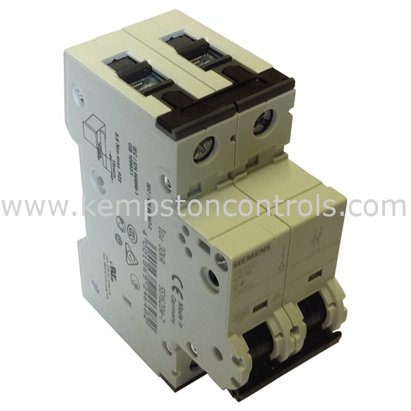 Siemens 5SY6204-7 MINIATURE CIRCUIT BREAKER, 400V, 6KA, 2-POLE, C, 4A ...