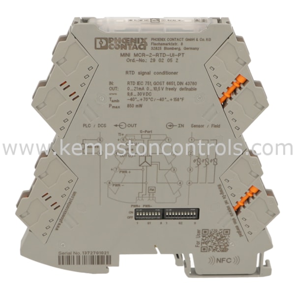 Phoenix 2902052 PHOENIX RESISTANCE THERMOMETER MEASURING TRANSDUCER ...