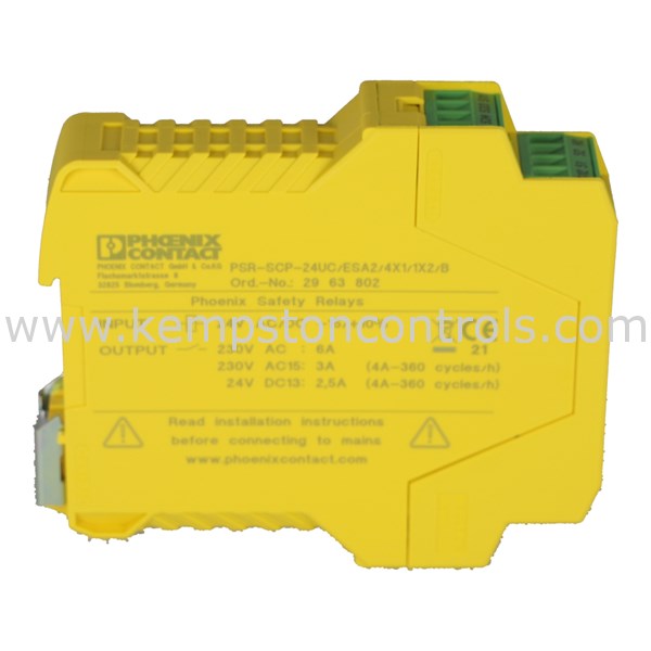 Phoenix 2963802 SAFETY RELAYS, EMERGENCY STOP/SAFETY DOOR, 24 V AC/DC ...