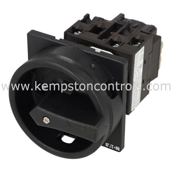 Moeller T0-2-1/EA/SVB-SW MAIN SWITCH, 20A, FLUSH, 3 POLE, BLACK HANDLE, LOCKABLE IN THE 0 ...