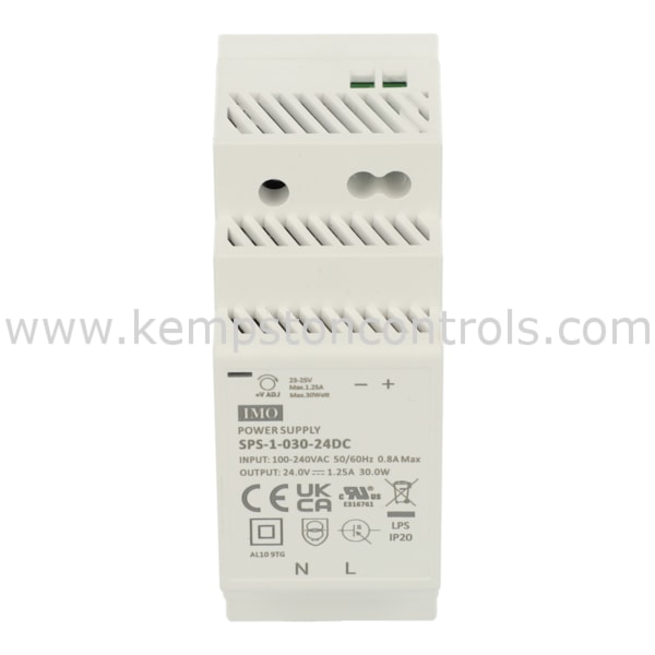 IMO SPS-1-030-24DC IMO POWER SUPPLY 85-264V AC INPUT 24V DC, 1.25A, DIN RAIL MOUNTED | Kempston ...