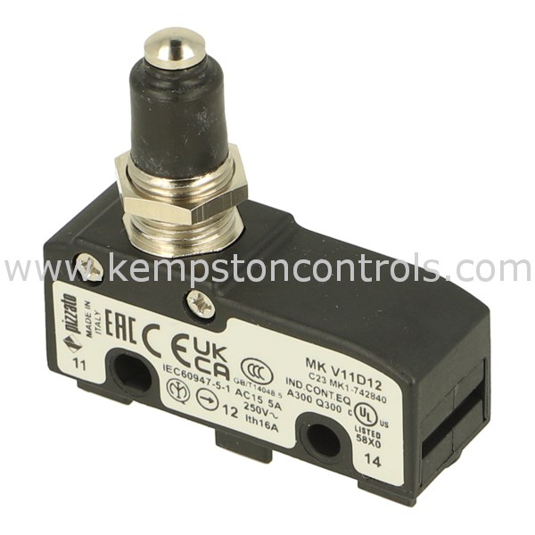 Pizzato MK V11D12 PIZZATO STANDARD MICROSWITCH WITH PLUNGER ACTUATOR ...
