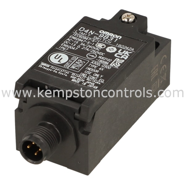 Omron D4N-9B31 OMRON SAFETY LIMIT SWITCH, TOP PLUNGER, 2NC 1NO SLOW-ACTION, M12 CONNECTOR ...