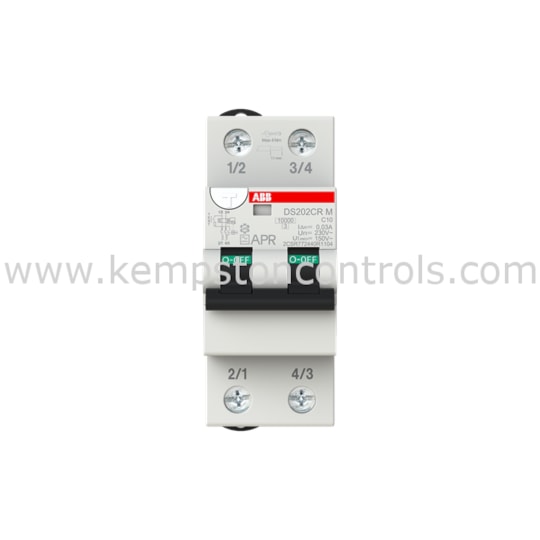 ABB 2CSR772440R1104 RCBO, CIRCUIT BREAKER, 10A, OVERCURRENT PROTECTION, 2 POLE, 2 MODULE, SINGLE ...