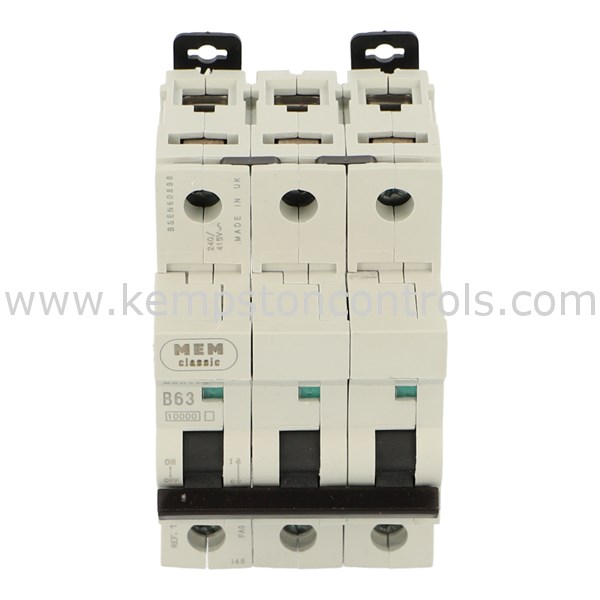 MEM Classic MBH363 MEMSHIELD 2 63A 10KA TYPE B TP MCB | Kempston Controls