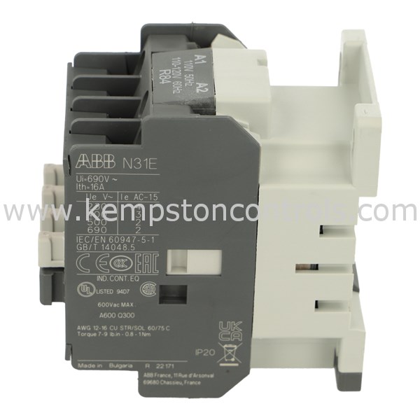 ABB 1SBH141001R8431 ABB CONTACTOR RELAY, 110V 50HZ / 110-120V 60HZ, 3 ...