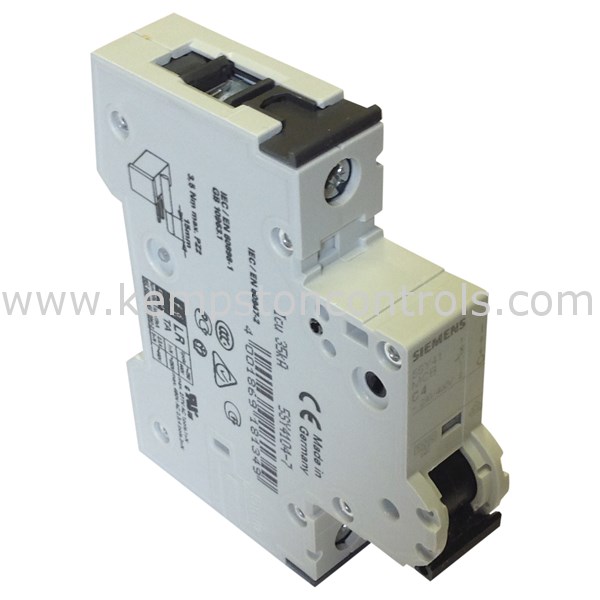 Siemens 5SY4104-7 10kA SP MCB C TYPE 4A | Kempston Controls