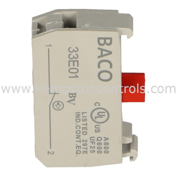 Baco 33E01 BACO CONTACT BLOCK, N/C, SCREW TERMINALS, MAX 600V, MAX 10A ...