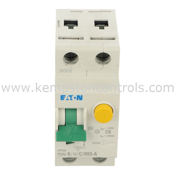 Eaton Moeller PKNM-6/1N/C/003-A-MW EATON MOELLER 1N POLE C-LS-CHAR RCD-MCB COMBINATION SWITCH 6A ...