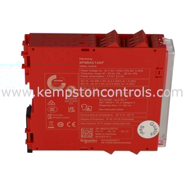 Schneider XPSBAC14AP SCHNEIDER MONITORING SAFETY RELAY, 24VAC/DC, 4NO ...