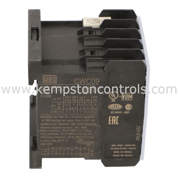 WEG CWC09-10-30-24VDC WEG CWC 9 AMP MINI CONTACTOR 1N/O 24VDC ...