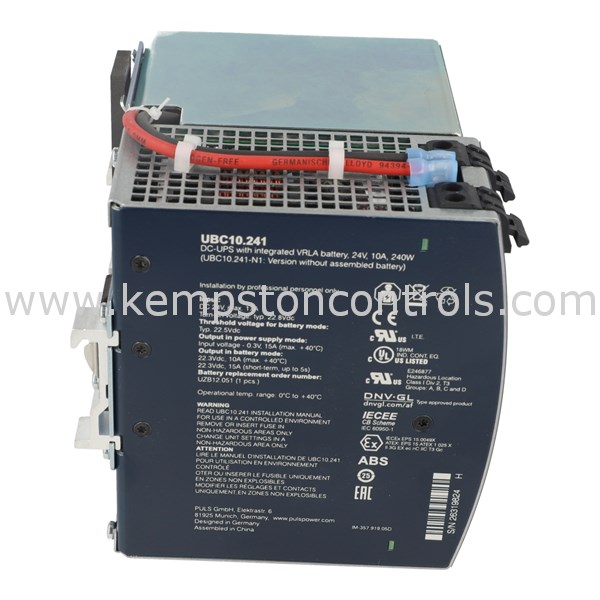 Puls UBC10.241 PULS DC-UPS STANDARD UNIT WITH INTEGRATED BATTERY ...
