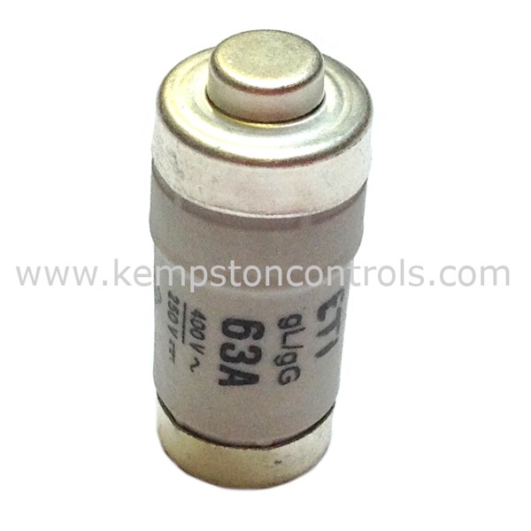 ETI D02/63A/GL ETI D02 (E18) 63A GL BOTTLE FUSE 400V | Kempston Controls