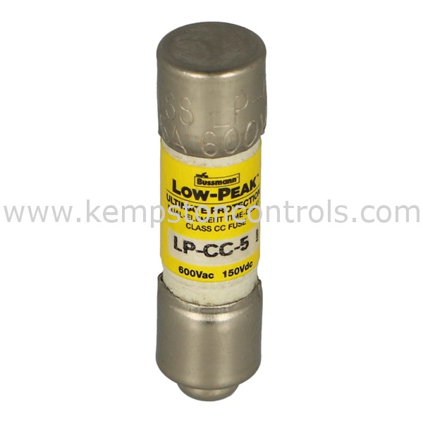 Bussmann LP-CC-5 TIME-DELAY FUSE, 600V, 5A, 10.3 X 38.1, CLASS CC, WITH ...