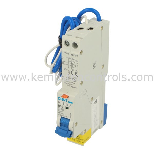 CHINT NB3LEG-B32 6KA 32A B TYPE SINGLE POLE RCBO, 240V AC RATED VOLTAGE ...