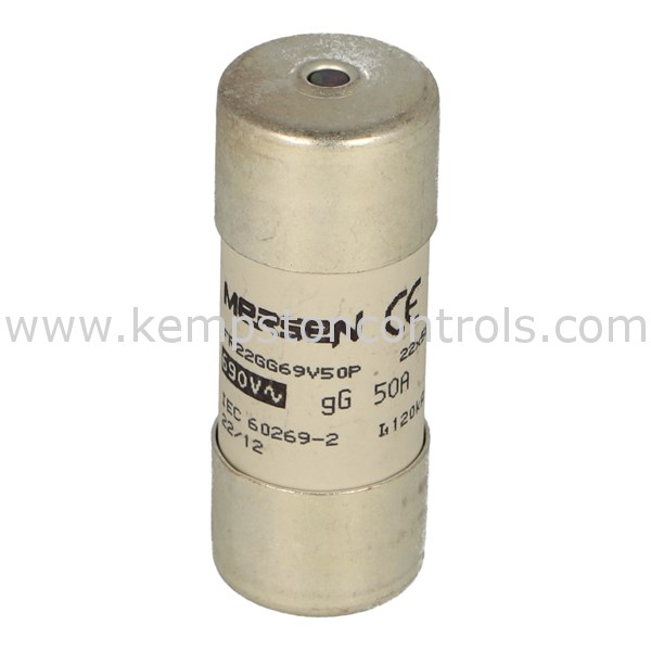 Mersen M213612 CYLINDRICAL FUSE-LINK GG 690VAC 22.2X58, 50A WITH ...