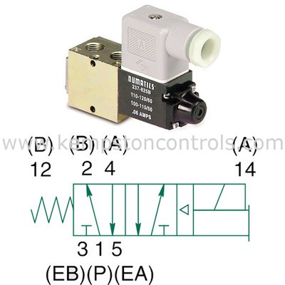 Emerson Asco L11BA452B000061 ASCO NUMATICS SOLENOID VALVE, 1/8PORT ...