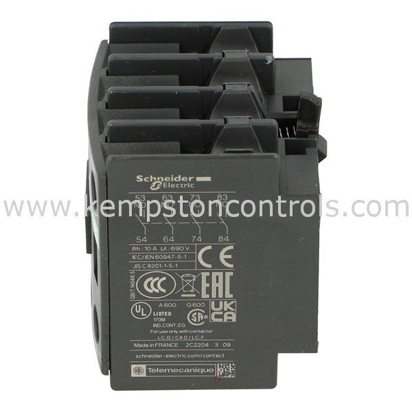Schneider LADN40 SCHNEIDER TESYS D, AUXILIARY CONTACT BLOCK, 4 NO ...