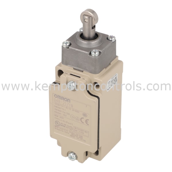 Omron D4B-2171N ROLLER PLUNGER LIMIT SWITCH, 1NC/1NO, IP67, METAL HOUSING | Kempston Controls