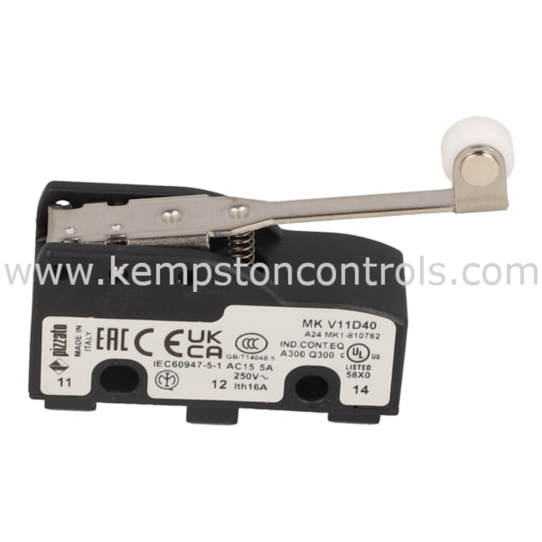 Pizzato MK V11D40 PIZZATO MICROSWITCH, ROLLER LEVER, PLASTIC, 1NO 1NC ...