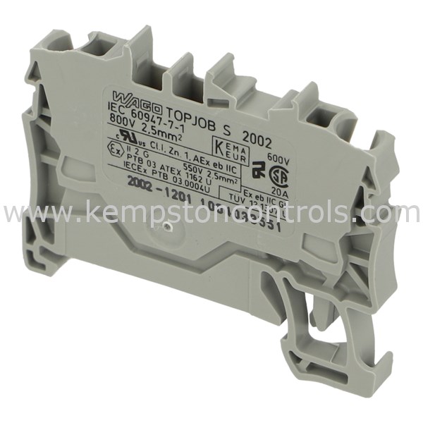 WAGO 2002-1201 2-CONDUCTOR THROUGH TERMINAL BLOCK, SUITABLE FOR EX E II ...